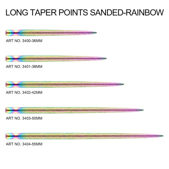 Groty ONE80 Long Taper Point Sand Coated Rainbow - Baltic Darts